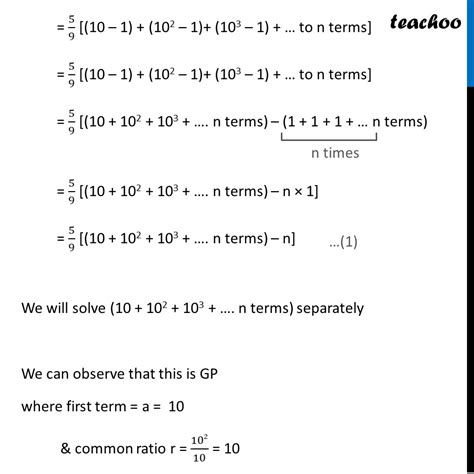 Misc 21 Find The Sum Of The Series 5 55 555 Upto N Terms