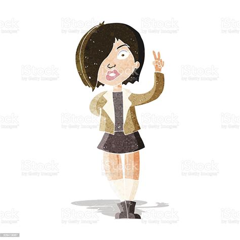 말풍선이 있는 쌀쌀함 여자아이 기부 브이 귀여운에 대한 스톡 벡터 아트 및 기타 이미지 귀여운 그리기 기이함 Istock