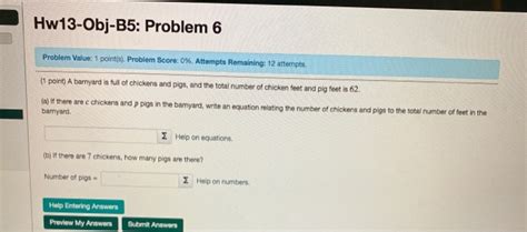 Solved Hw13 Obj B5 Problem 6 Problem Value 1 Points