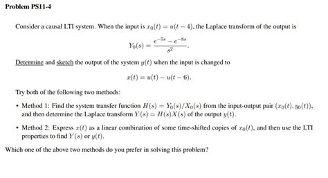 Problem Ps11 4consider A Causal Lti System When The