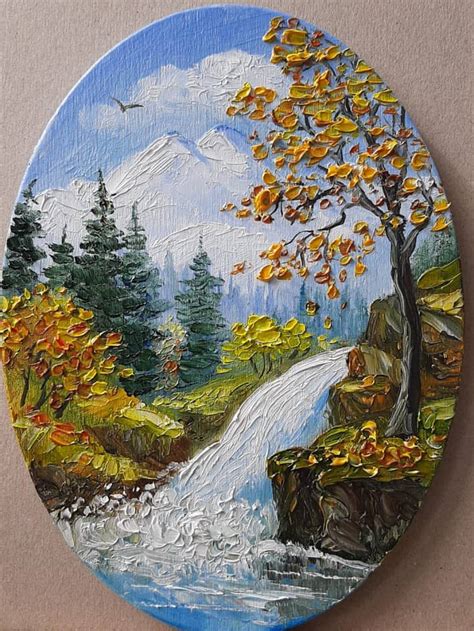 Картина «Осень в горах ДВП Оргалит Масло 2022 г