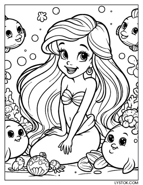 8 Безплатни за Печат Ариел Картинки за Оцветяване за Възрастни и Деца Pdf