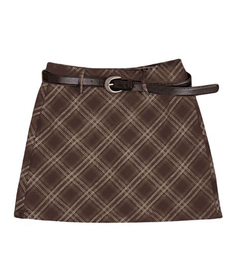 벨트세트긱시크룩 체크 미니 스커트 에이블리