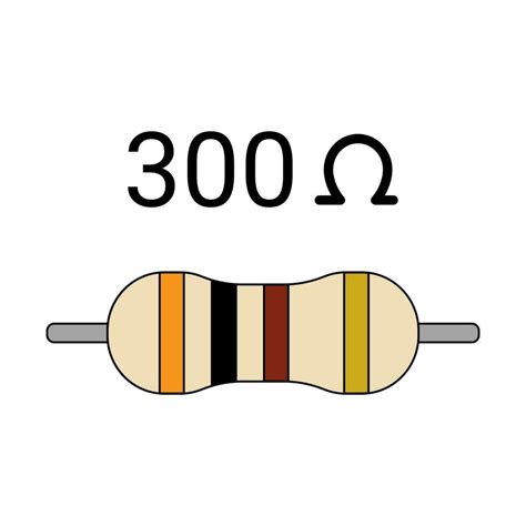 300 Ohm Resistor Four Band Resistor 26567180 Vector Art At Vecteezy