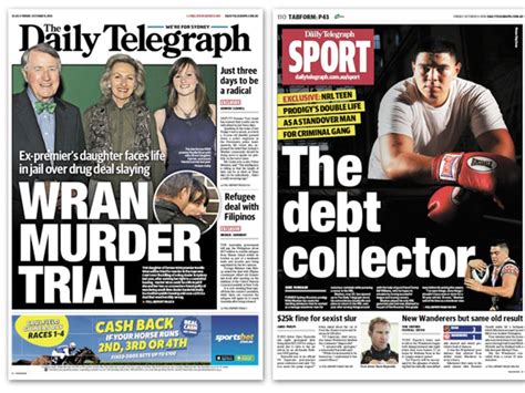 Our Daily And Sunday Telegraph Front Pages Daily Telegraph