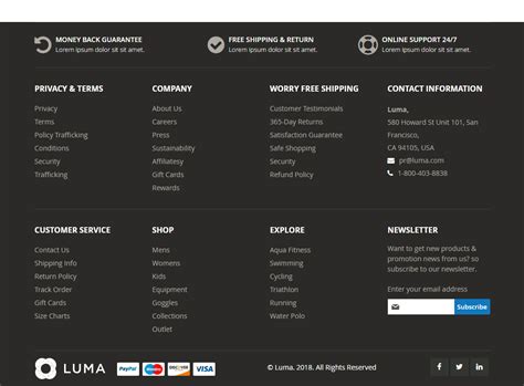 Magento 2 Custom Footer Footer Builder Extension Ulmod