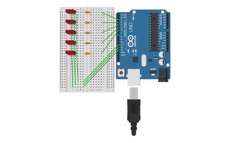 Circuit Design 3x5 Led Matrix Tinkercad