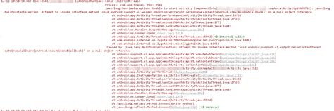 Attempt To Invoke Interface Method Void Android Support V Widget DecorContentParent