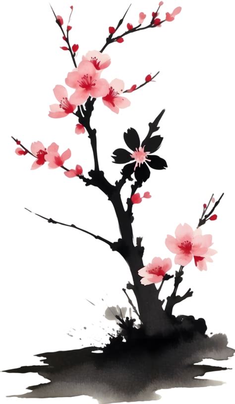 Ai Generated Cherry Blossom Flower Branch Drawing Of A Cherry Blossom