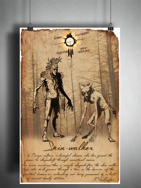 Skinwalker Navajo Shapeshifter Cryptid Art Urban Legend Bestiary Cryp