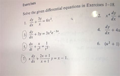 Solved Solve The Given Differential Equations In Exercises Chegg