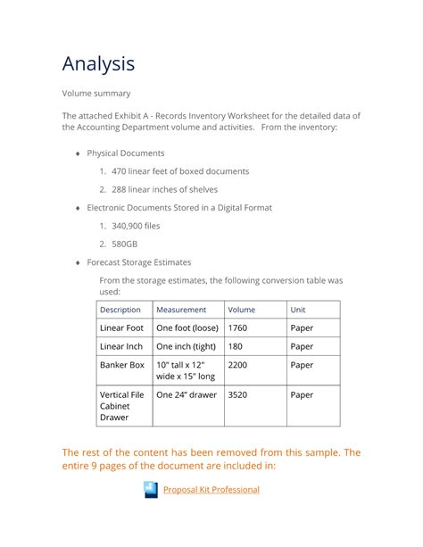 Sample Records Survey And Inventory Analysis Template Download