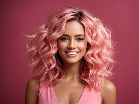 Premium Ai Image Happy Extraordinary Girl In Hair Product Model