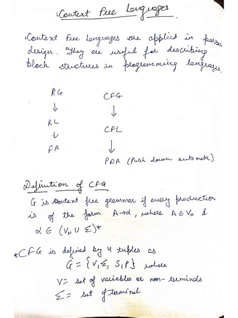 Unit 23 Context Free Grammar Pdf