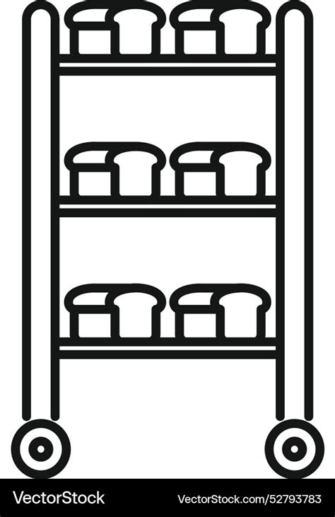 Bakery Trolley Holding Freshly Baked Bread Vector Image