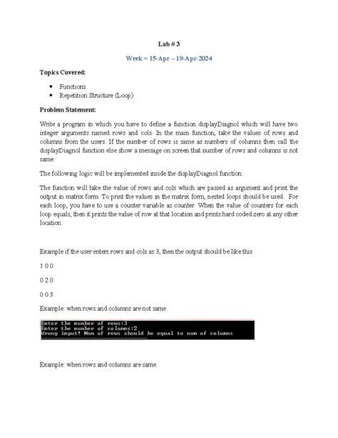 Cs201pproblem Statement Lab 3 Week 15 Apr 19 Apr Topics