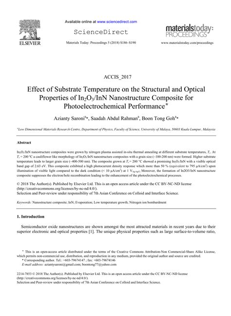 Pdf Effect Of Substrate Temperature On The Structural And Optical