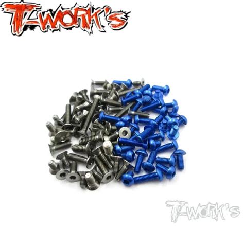Original T Works Tass Tc7 1 64 Titanium 7075 T6 Dark Blue Screw Set
