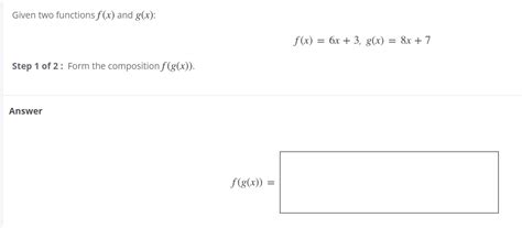 Solved Given Two Functions Fx And Gx