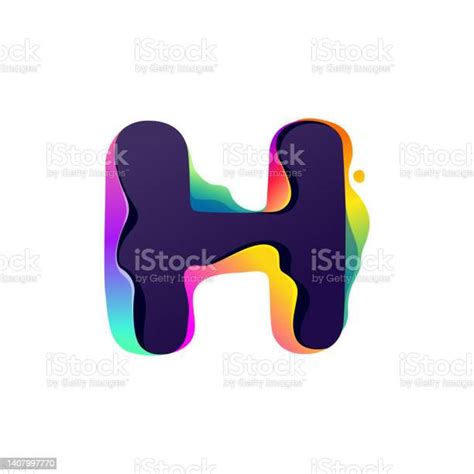 홀로그램 결함이있는 H 문자 로고 색상 이동과 환상 효과가있는 다색 그라디언트 기호 로고에 대한 스톡 벡터 아트 및 기타 이미지 로고 텔레비전 산업 대문자 Istock