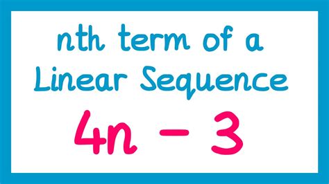 nth term of a linear sequence gcse maths youtube