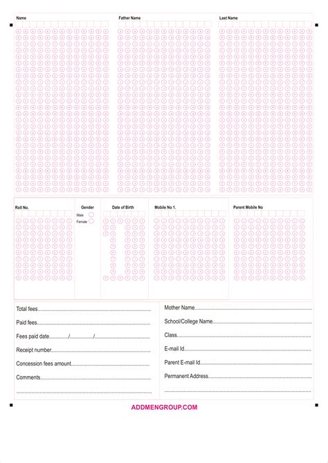 OMR Form OMR Application Form