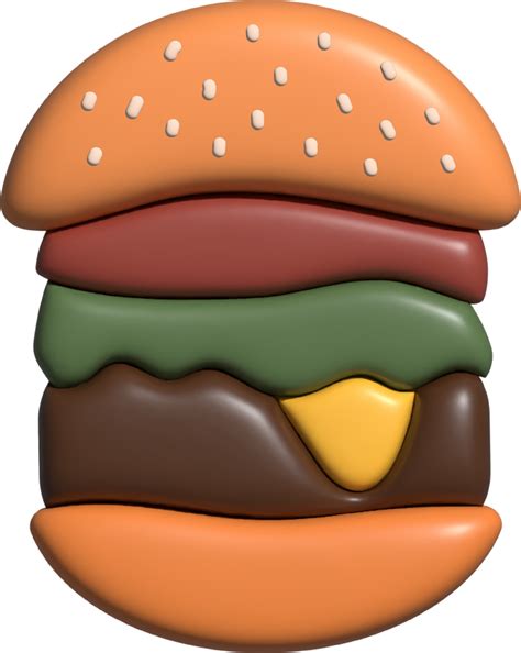 Hamburger 3d Icon Fast Food 3d Icon 21609100 Png