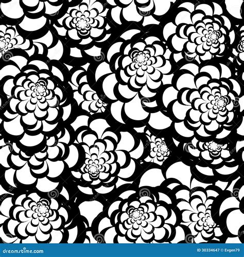 Seamless Monochrome Floral Pattern Stock Vector Illustration Of Leaf Curtain 30334647