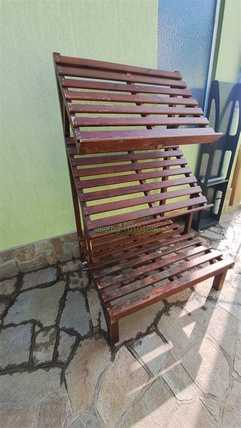 Стелаж за зеленчуци Търговско и ресторантьорско оборудване Казанлък Дървен стелаж за з