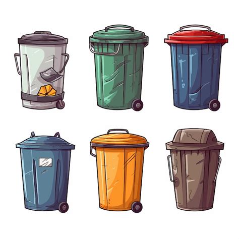 Premium Vector Set Of Waste Container Vector