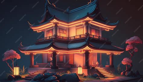 Premium Photo Traditional Modern Lighting Chinese Building Pictures