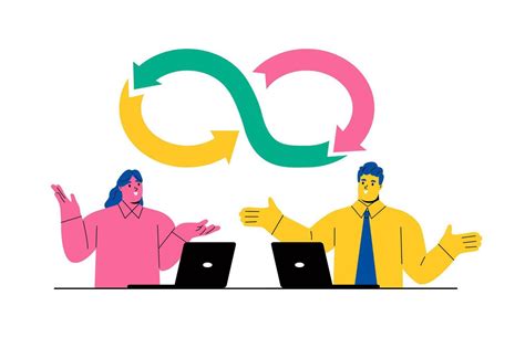 Desarrollador Equipo En Un Diario Reunión Devops Software Desarrollo Metodología Concepto