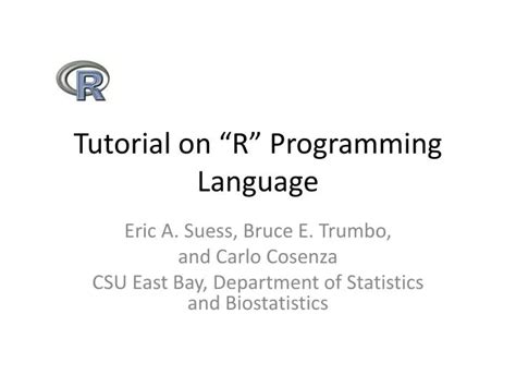 PPT Tutorial On R Programming Language PowerPoint Presentation ID