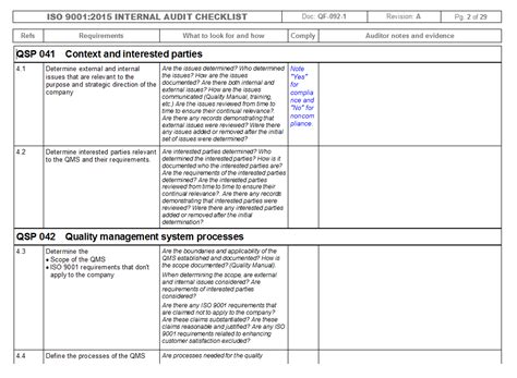 Iso 9001 Internal Audit Checklist Specialdsae