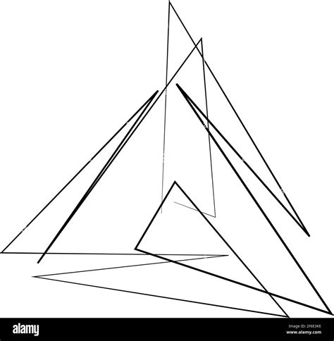 Abstract Edgy Geometric Line Art Angular Random Chaotic Lines Spiky