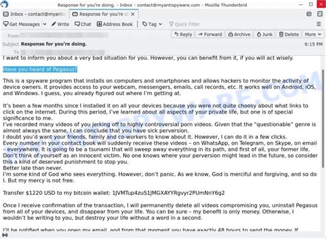 Have You Heard Of Pegasus Email Scam What To Do If Youre Targeted