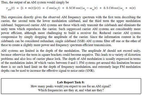 Solved Thus The Output Of An Am System Would Simply Be