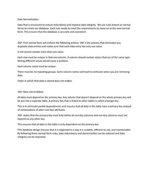 Data Normalization Data Normalization Data That Is Structured To Reduce Redundancy And