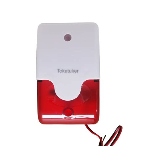 Dc9 To 12v Wired Strobe Siren Red Light Sound Flash Buzzer Siren Home Security