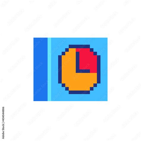Clock Icon Pixel Art Isolated Vector Illustration Design For Stickers Logo Embroidery Mobile