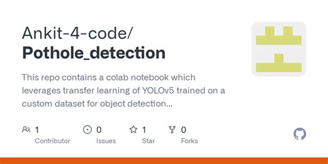 GitHub Ankit 4 Code Pothole Detection This Repo Contains A Colab