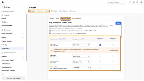 important information about the hubspot integration apollo