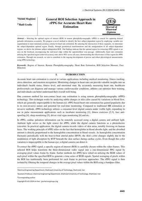 Pdf General Roi Selection Approach In Rppg For Accurate Heart Rate Estimation