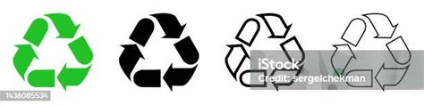 재활용 아이콘입니다 삼각형 에코 재활용 표지판 세트 재활용 라벨 개념에 대한 스톡 벡터 아트 및 기타 이미지 개념 검은색 깨끗한 Istock