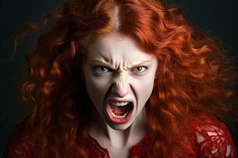 Fiery Redhead Expressing Anger Premium Ai Generated Image