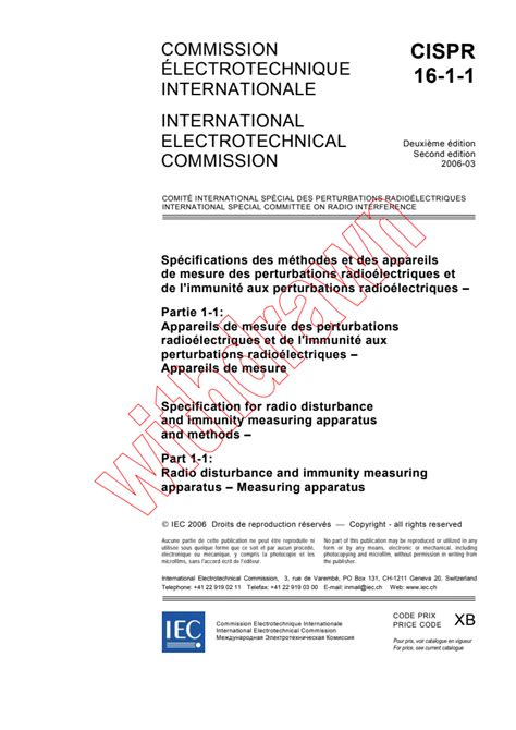 Cispr 16 1 12006 Specification For Radio Disturbance And Immunity