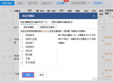 添加和删除否定关键词的方法 知乎