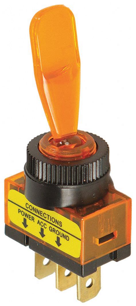 BATTERY DOCTOR Toggle Switch SPST Amber Panel Mount LX Grainger