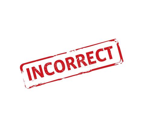 Red Stamp Incorrect Vector Illustration Stock Vector Illustration Of