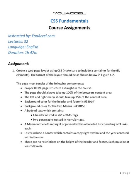 Css Fundamentals Assignments Pdf